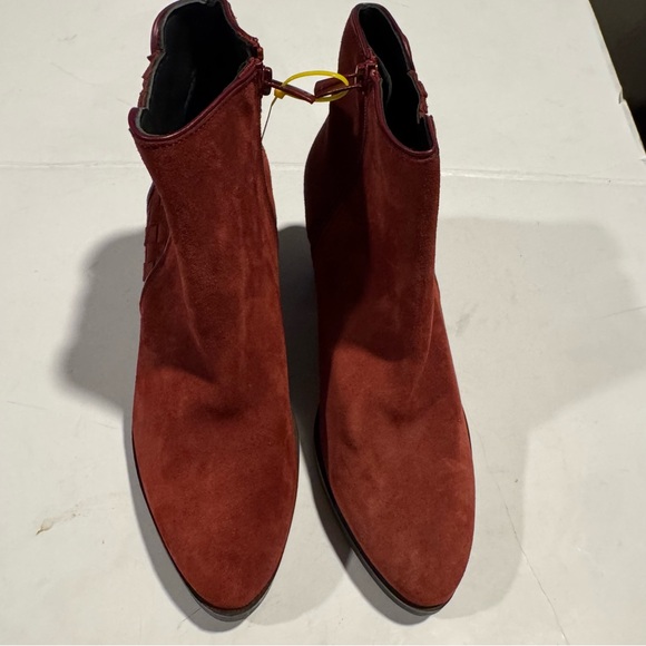 Eric Michael | Shoes | Eric Michael Red Suede Ankle Boots Size 4 | Poshmark